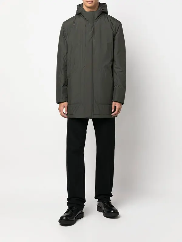 Corneliani Hooded Zip Coat - Green