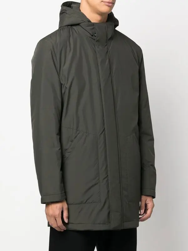 Corneliani Hooded Zip Coat - Green