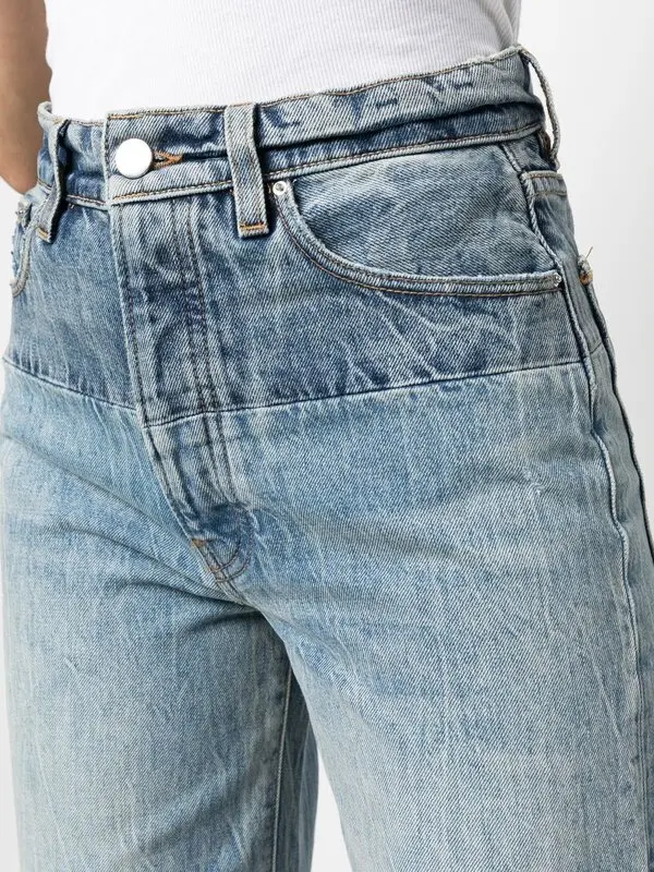 Amiri Distressed High-rise Wide-leg Jeans