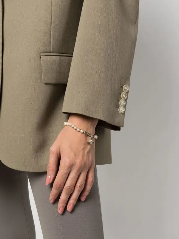 VIVIENNE WESTWOOD Logo-charm Pearl Bracelet
