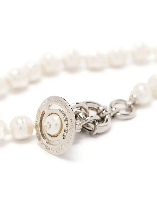VIVIENNE WESTWOOD Logo-charm Pearl Bracelet