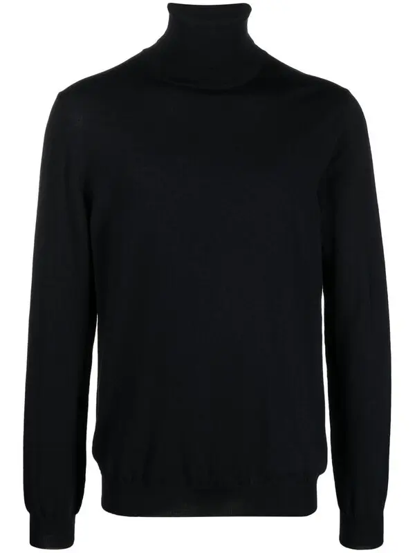 ZANONE Roll-neck Virgin Wool Blend Jumper - Black