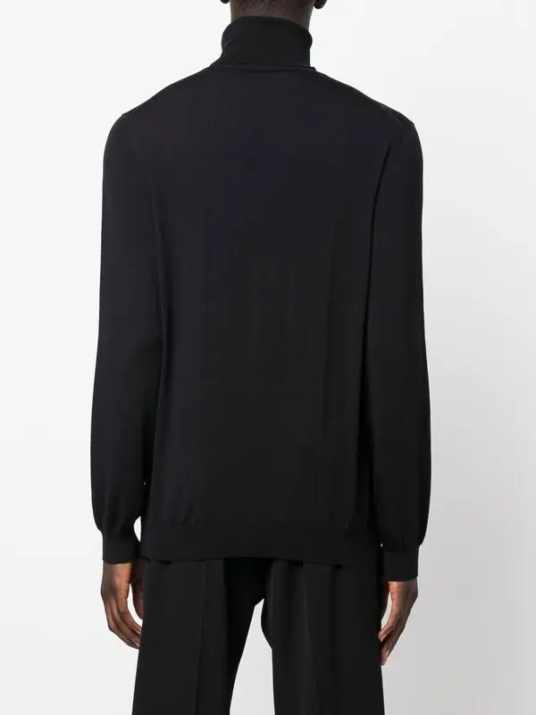 ZANONE Roll-neck Virgin Wool Blend Jumper - Black