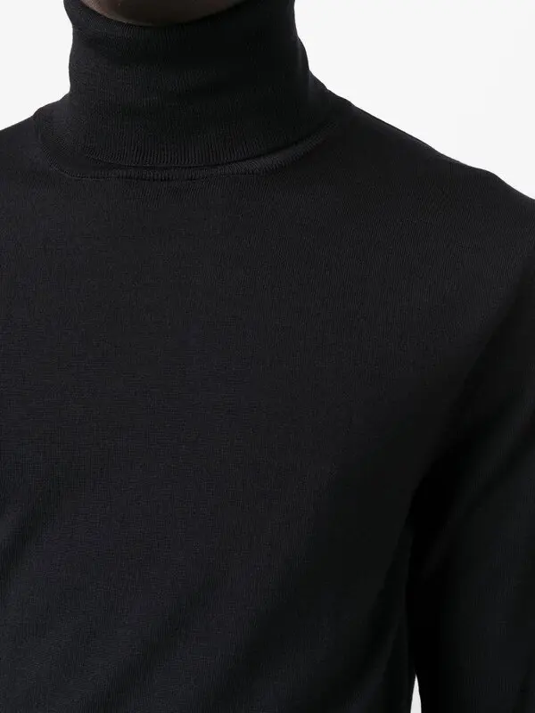 ZANONE Roll-neck Virgin Wool Blend Jumper - Black