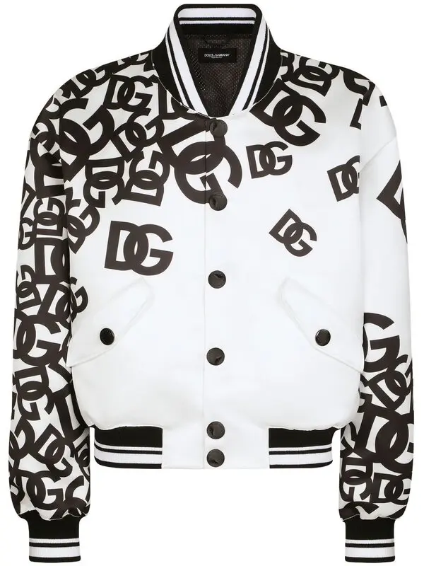 Dolce & Gabbana Printed Bomber Jacket - White