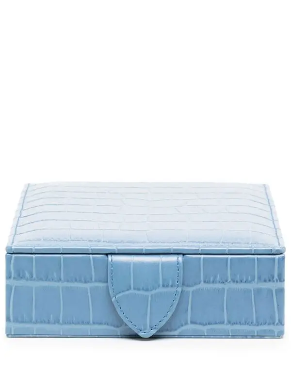 Smythson Travel Tray Jewellery Box - Blue