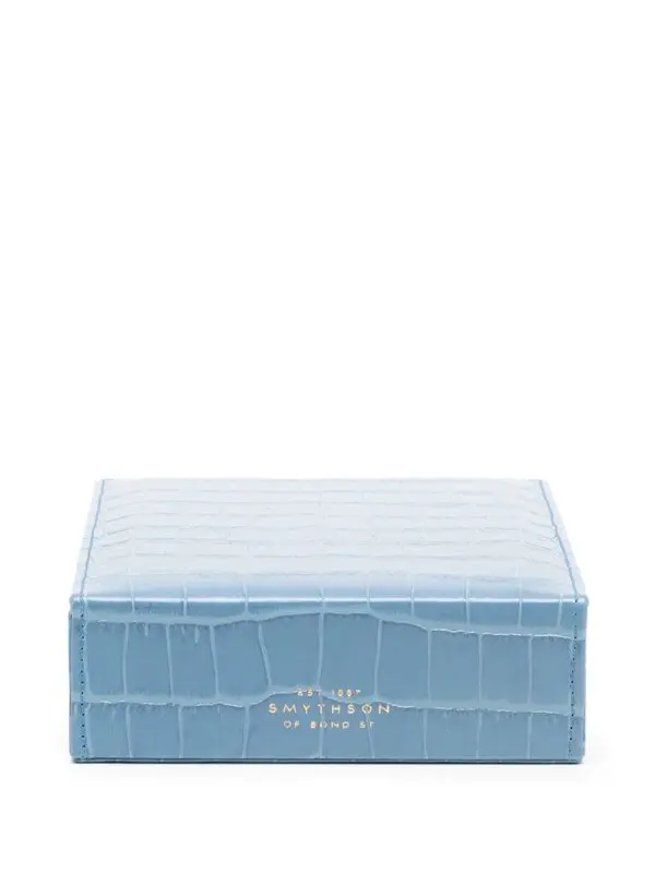 Smythson Travel Tray Jewellery Box - Blue