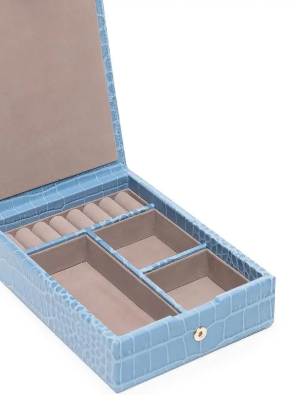 Smythson Travel Tray Jewellery Box - Blue