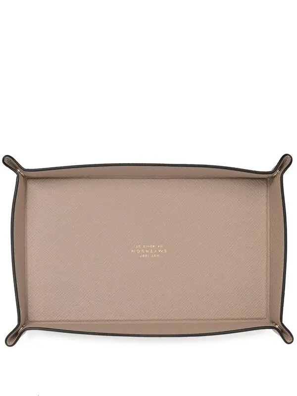 Smythson Small Rectangular Trinket Tray - Brown