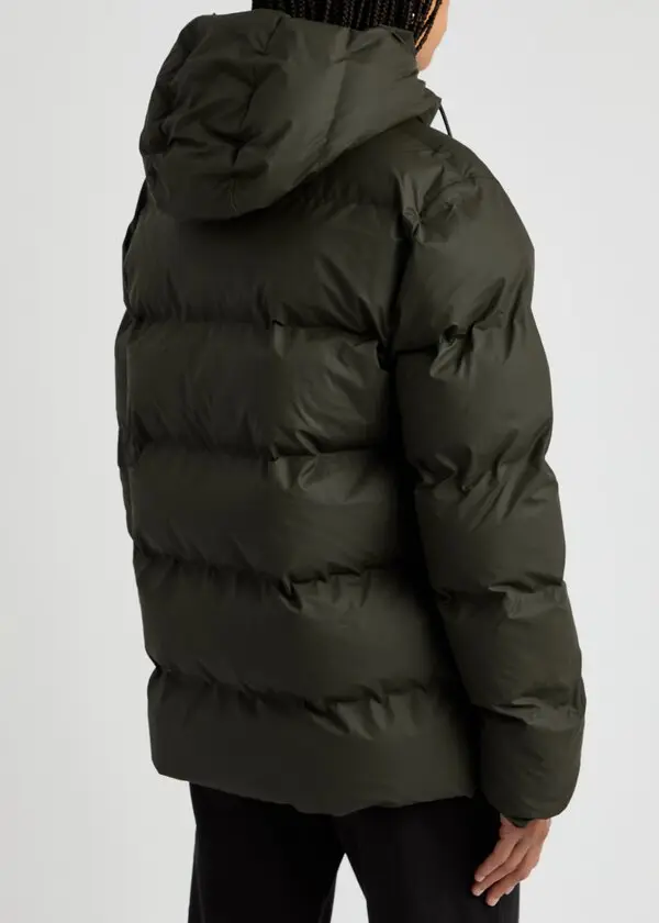 Rains Quilted Waterproof Jacket - Dark Green