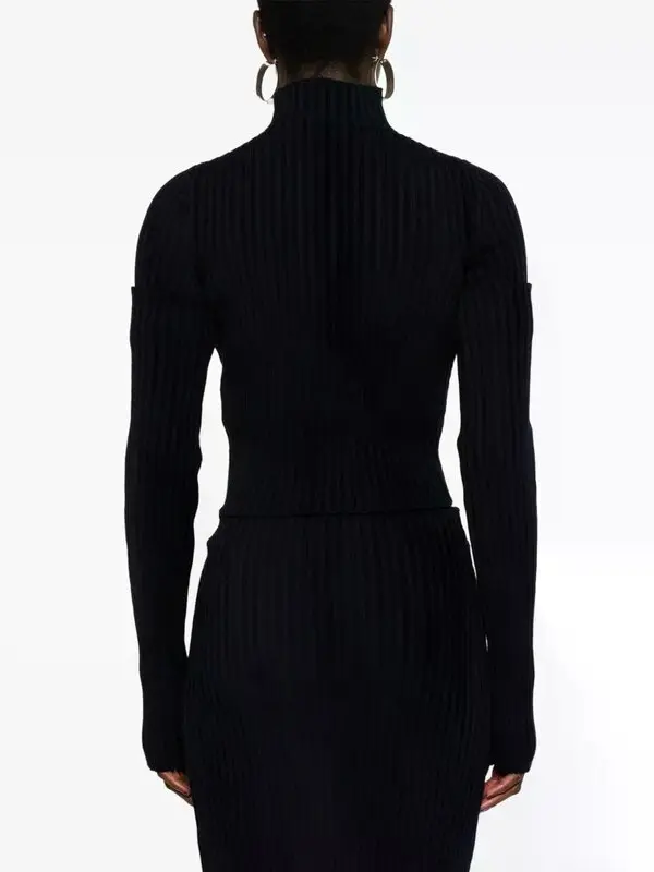 Balenciaga Ribbed Long-sleeve Sweater