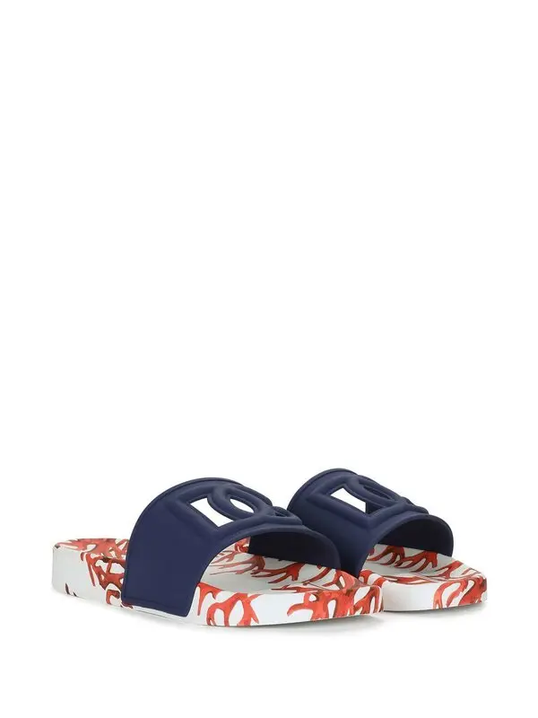 Dolce & Gabbana Dg-Logo Pool Slides In Blue - 40% Off  display picture 1