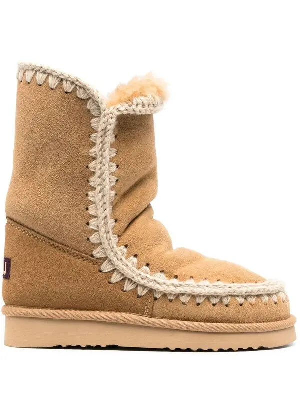 Mou Whipstitch-trim Shearling-lined Boots