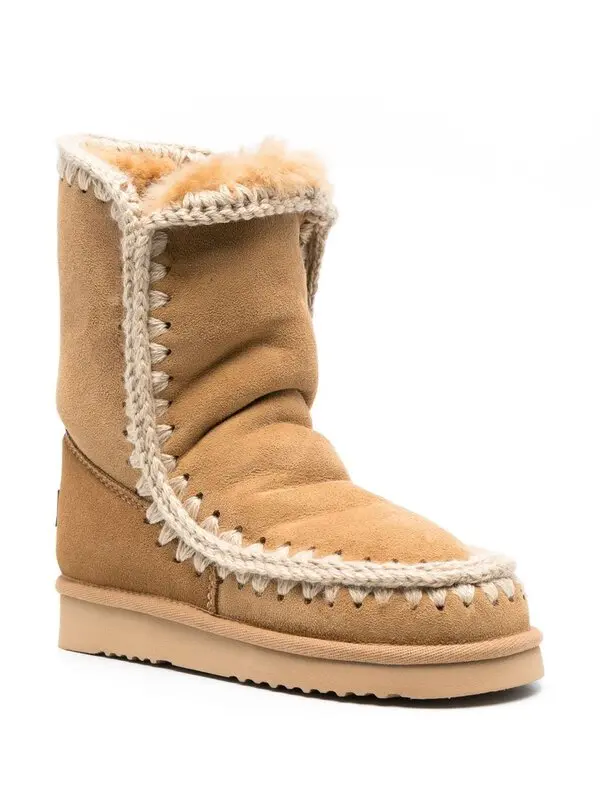 Mou Whipstitch-trim Shearling-lined Boots