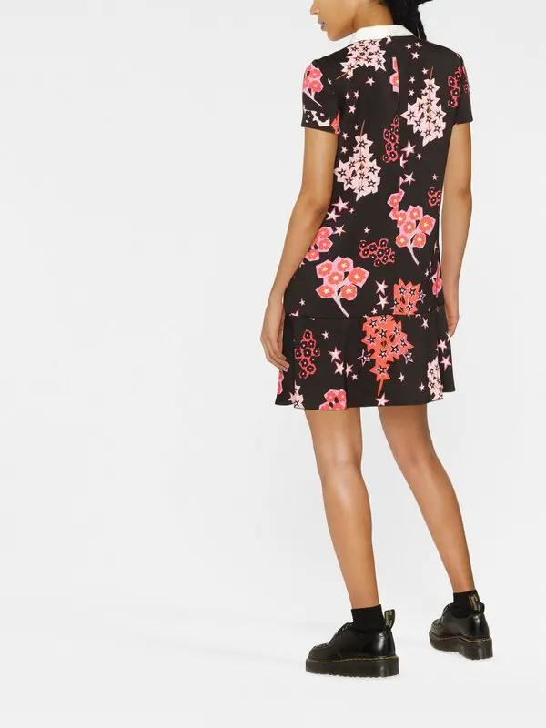 Red Valentino Star-print Pussy-bow Dress