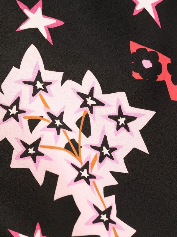 Red Valentino Star-print Pussy-bow Dress