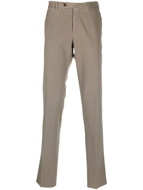 PT TORINO Mid-rise Slim-cut Chinos - Neutrals