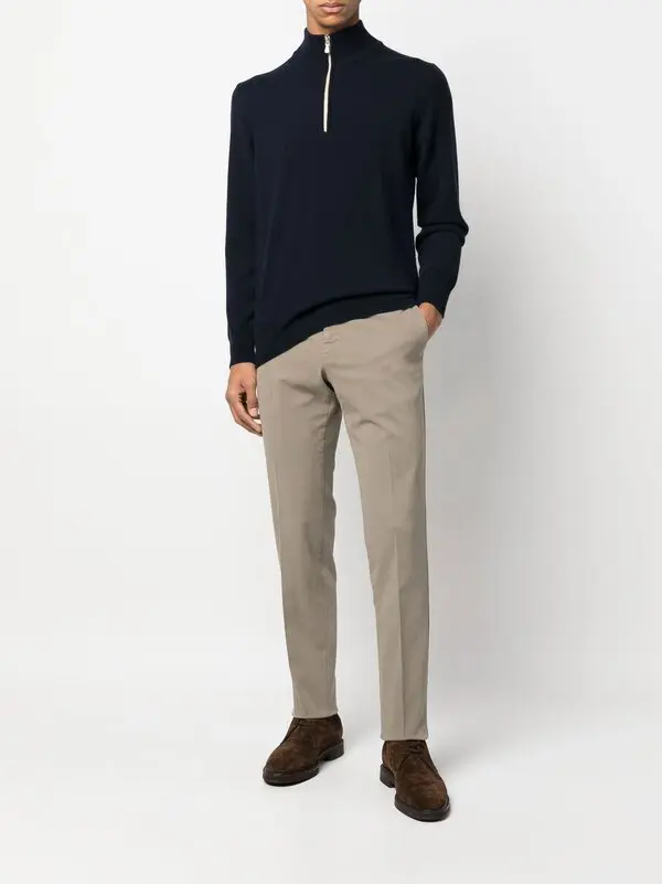 PT TORINO Mid-rise Slim-cut Chinos - Neutrals
