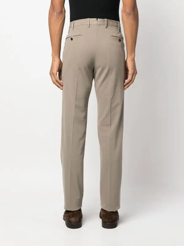 PT TORINO Mid-rise Slim-cut Chinos - Neutrals