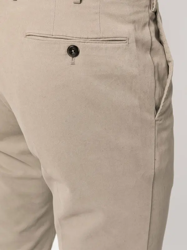 PT TORINO Mid-rise Slim-cut Chinos - Neutrals