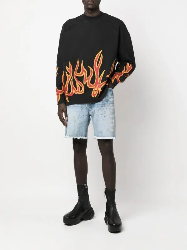 Amiri Logo-print Denim Shorts