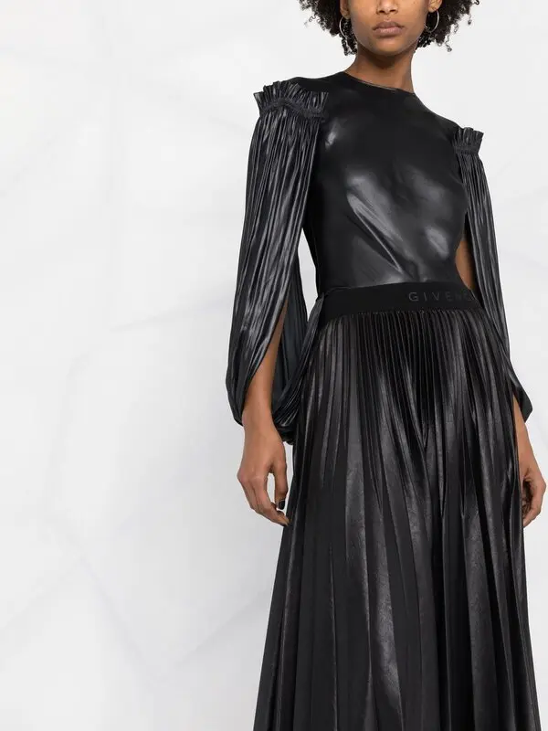 Stella McCartney Pleated Cut-out Sleeves Blouse