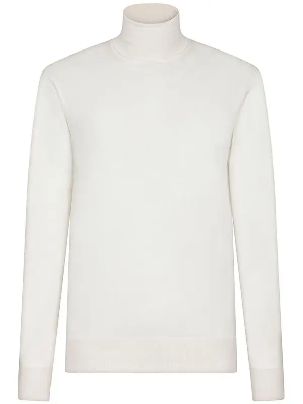 Dolce & Gabbana Roll-neck Cashmere-silk Sweater - White