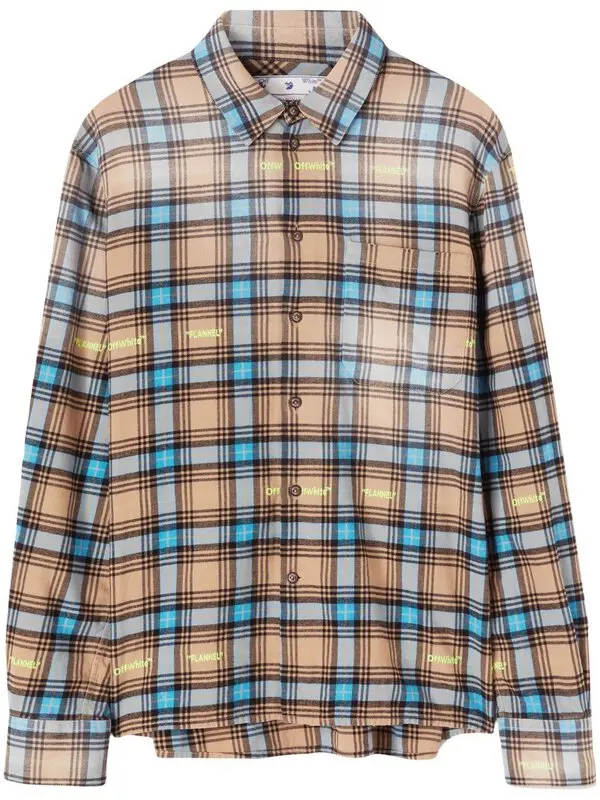 Off-White Check-print Long-sleeve Shirt - Brown