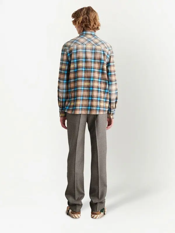 Off-White Check-print Long-sleeve Shirt - Brown
