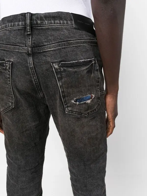 PURPLE BRAND Distressed-effect Slim-fit Jeans