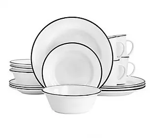 MARTHA STEWART 16-piece Rimmed Fine Ceramic Din Nerware Set - One-color