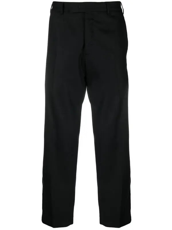 PT TORINO Cropped Straight-leg Trousers - Black