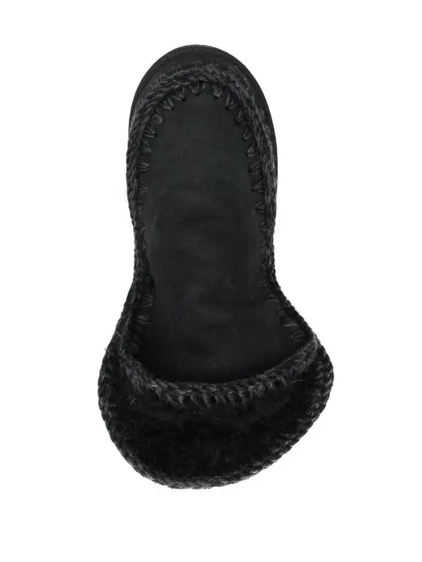 Mou Glitter Logo Ankle Boots - Black