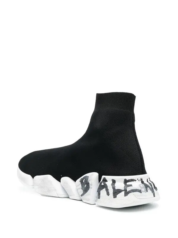 Balenciaga Speed 2.0 Graffiti Sneakers - Black