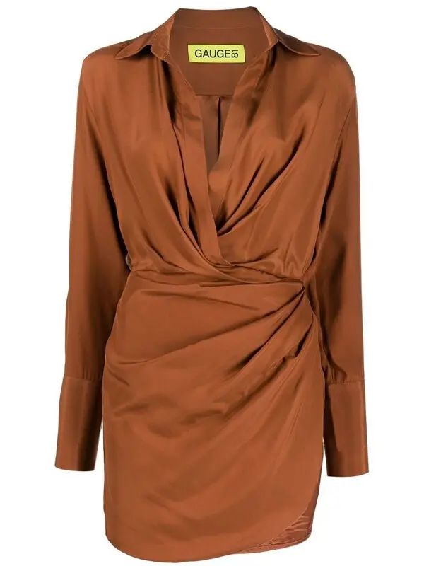 Gauge81 Asymmetric Draped Mini Dress