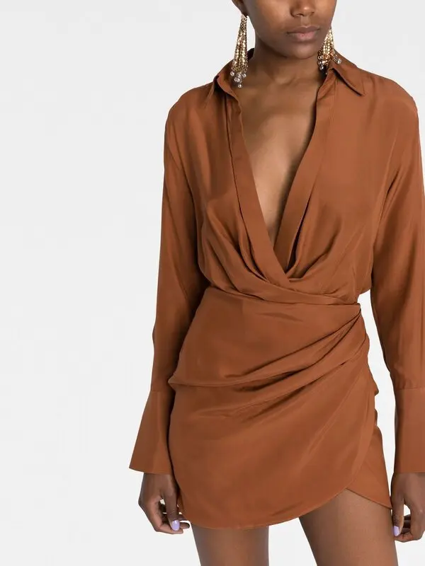Gauge81 Asymmetric Draped Mini Dress