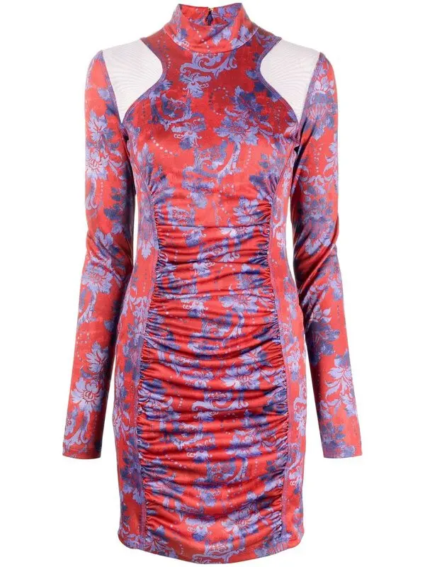 Versace Paisley-print Mini Dress - Red