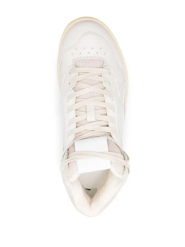 JIL SANDER Basket Mid Leather Sneakers - Neutrals