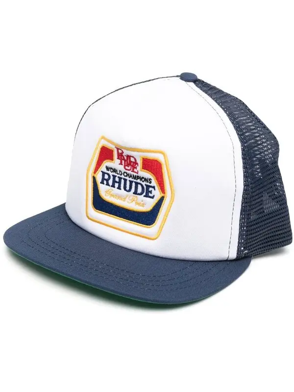 Rhude Logo-Patch Trucker Cap In Blue RHUDE PATCH TRUCKER HAT – R H U D E main image 2