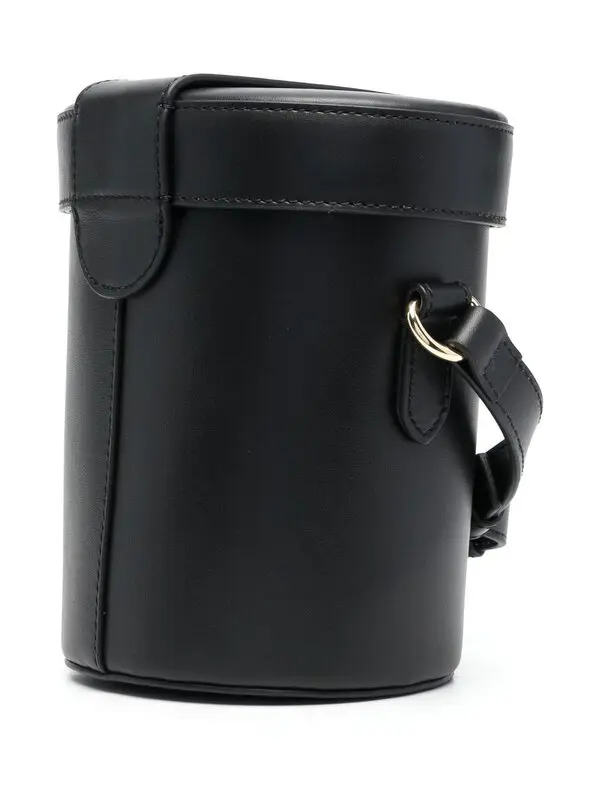 Moschino Logo Plaque Cylinder Bag - Black