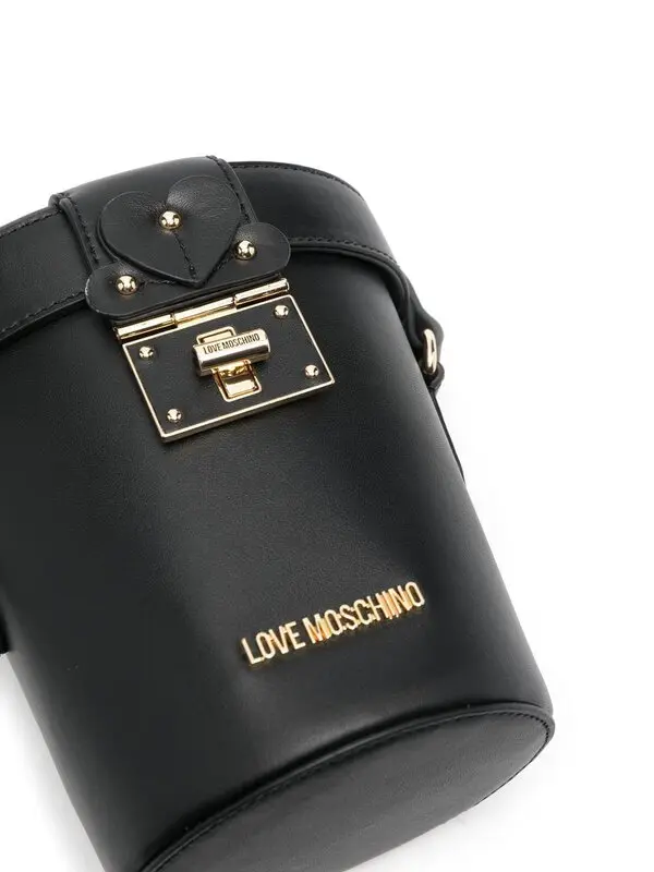 Moschino Logo Plaque Cylinder Bag - Black
