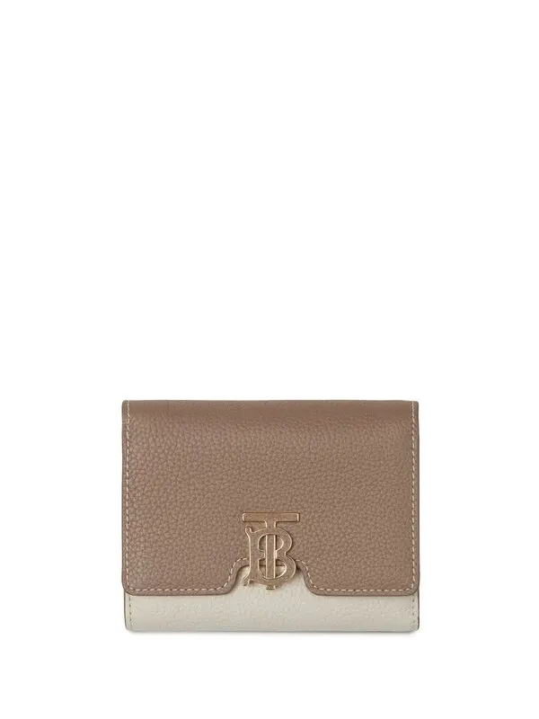 Burberry Tri-tone Grained-effect Wallet - Neutrals