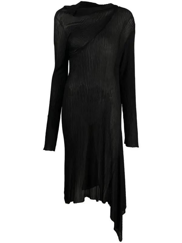 MARQUES' ALMEIDA Ribbed-knit Asymmetric Dress