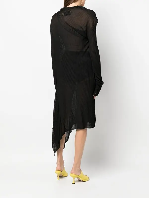 MARQUES' ALMEIDA Ribbed-knit Asymmetric Dress