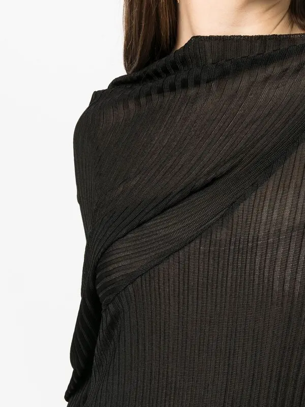 MARQUES' ALMEIDA Ribbed-knit Asymmetric Dress