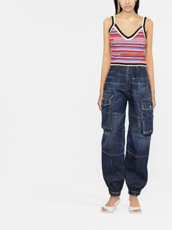 Dsquared2 Striped Crochet-knit Vest