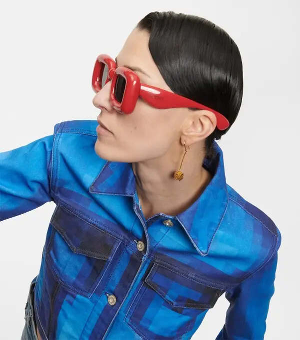 Loewe Inflated Square Sunglasses - Red
