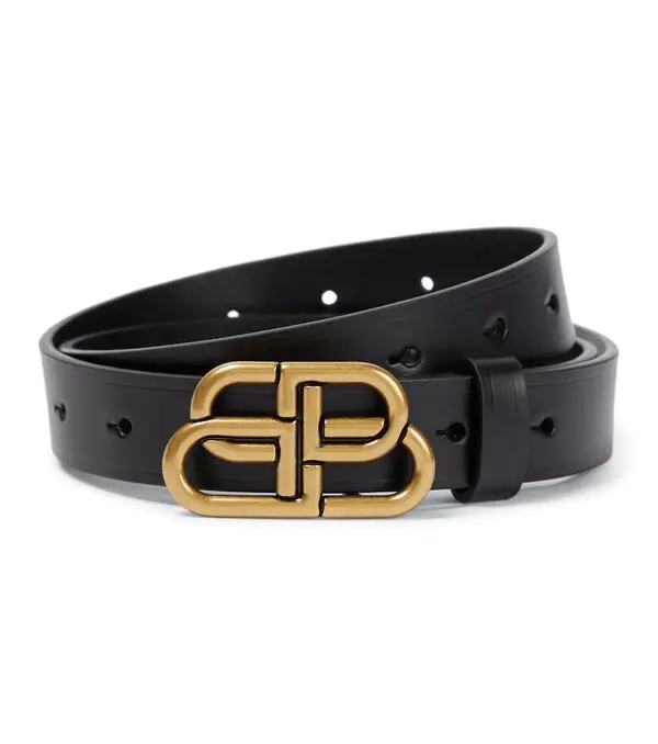 Balenciaga Slim Leather Belt - Black