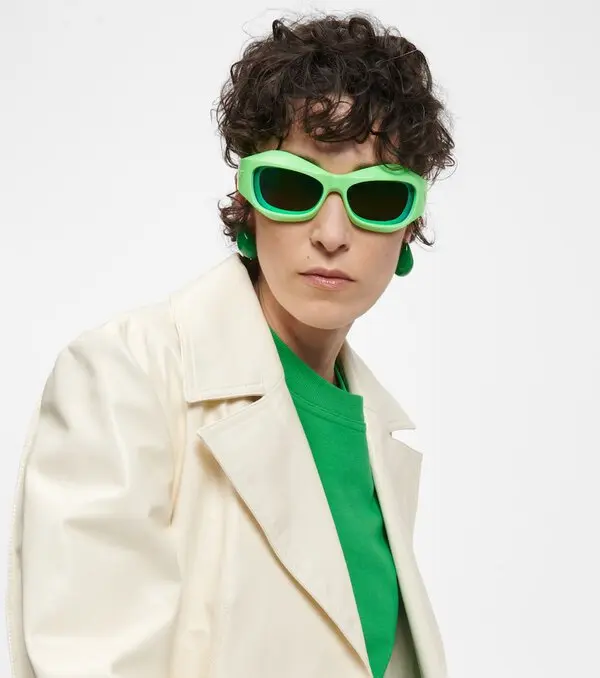 Bottega Veneta Mirrored Oval Sunglasses