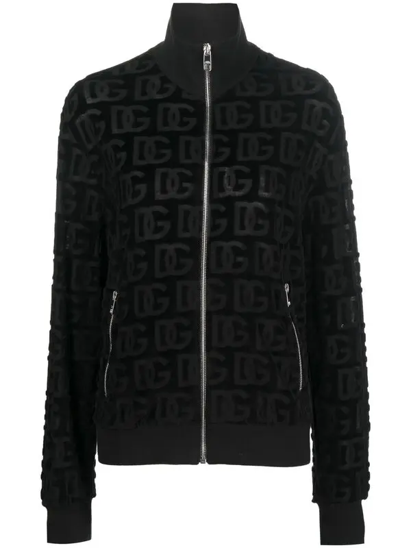 Dolce & Gabbana Jacquard-logo Zip-up Sweatshirt
